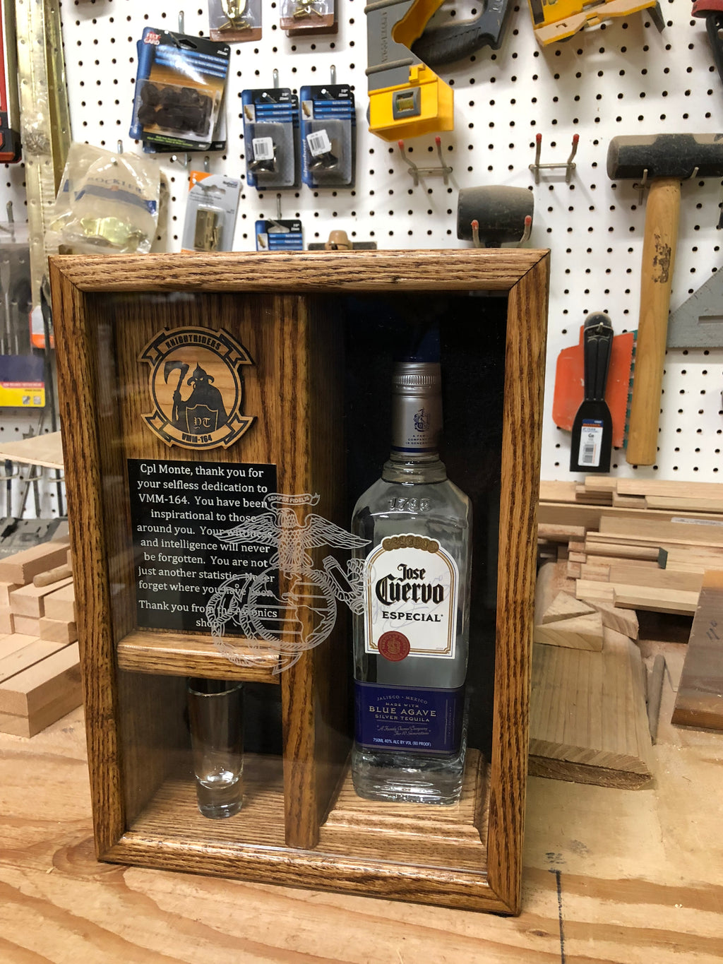 Liquor Bottle Display Case – G's Woodshop