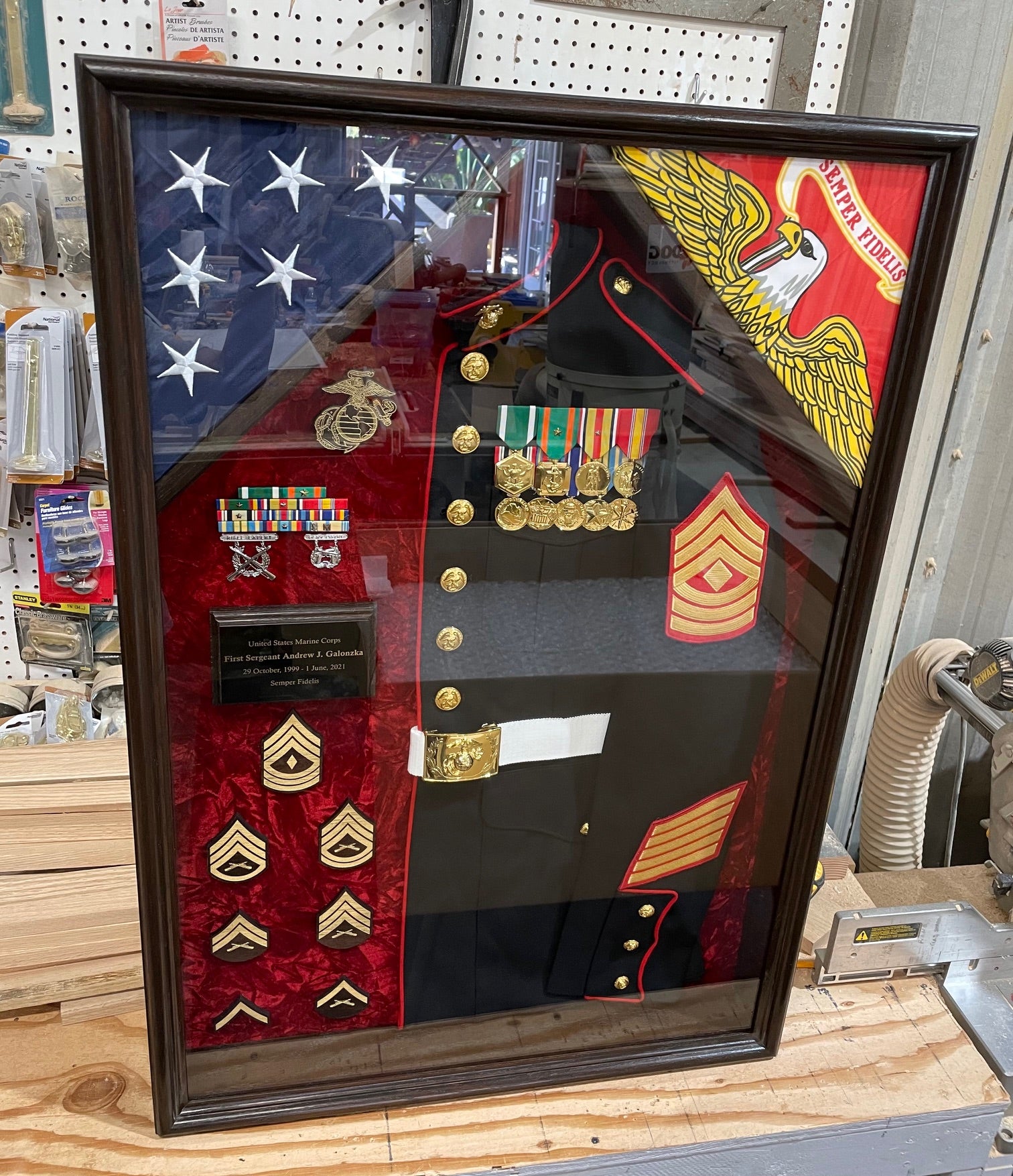 24 x 36 Military Uniform Shadow Box – G's Woodshop