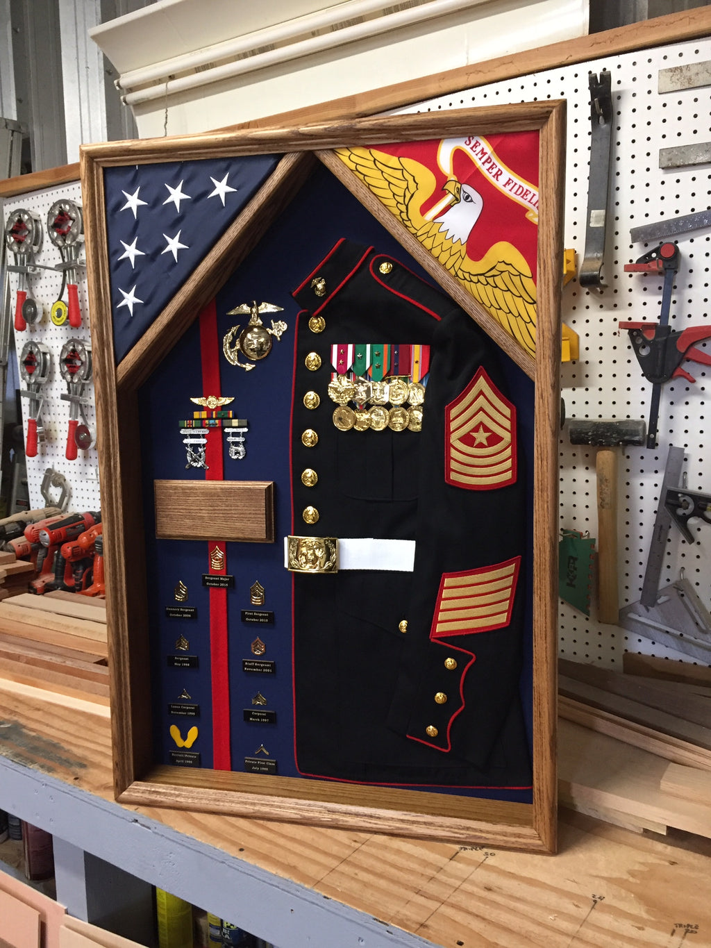24 x 36 Military Uniform Shadow Box – G's Woodshop