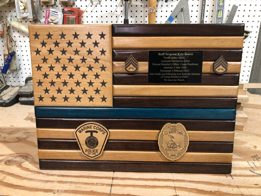 20 x 15 Custom Stained Wood U.S Flag – G's Woodshop